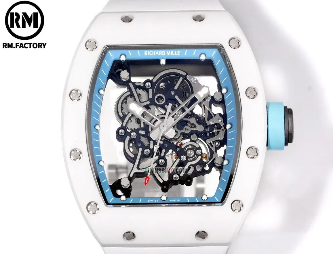 RICHARD MILLE リチャードミルRM 55 ホワイトセラミックスオートマティック コピー時計2025写真は実物